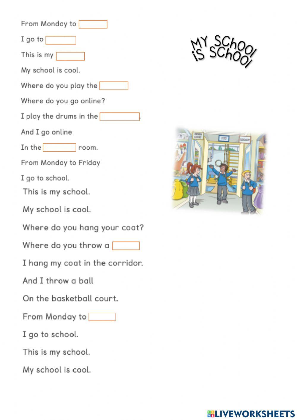 My school online exercise for 3rd | Live Worksheets