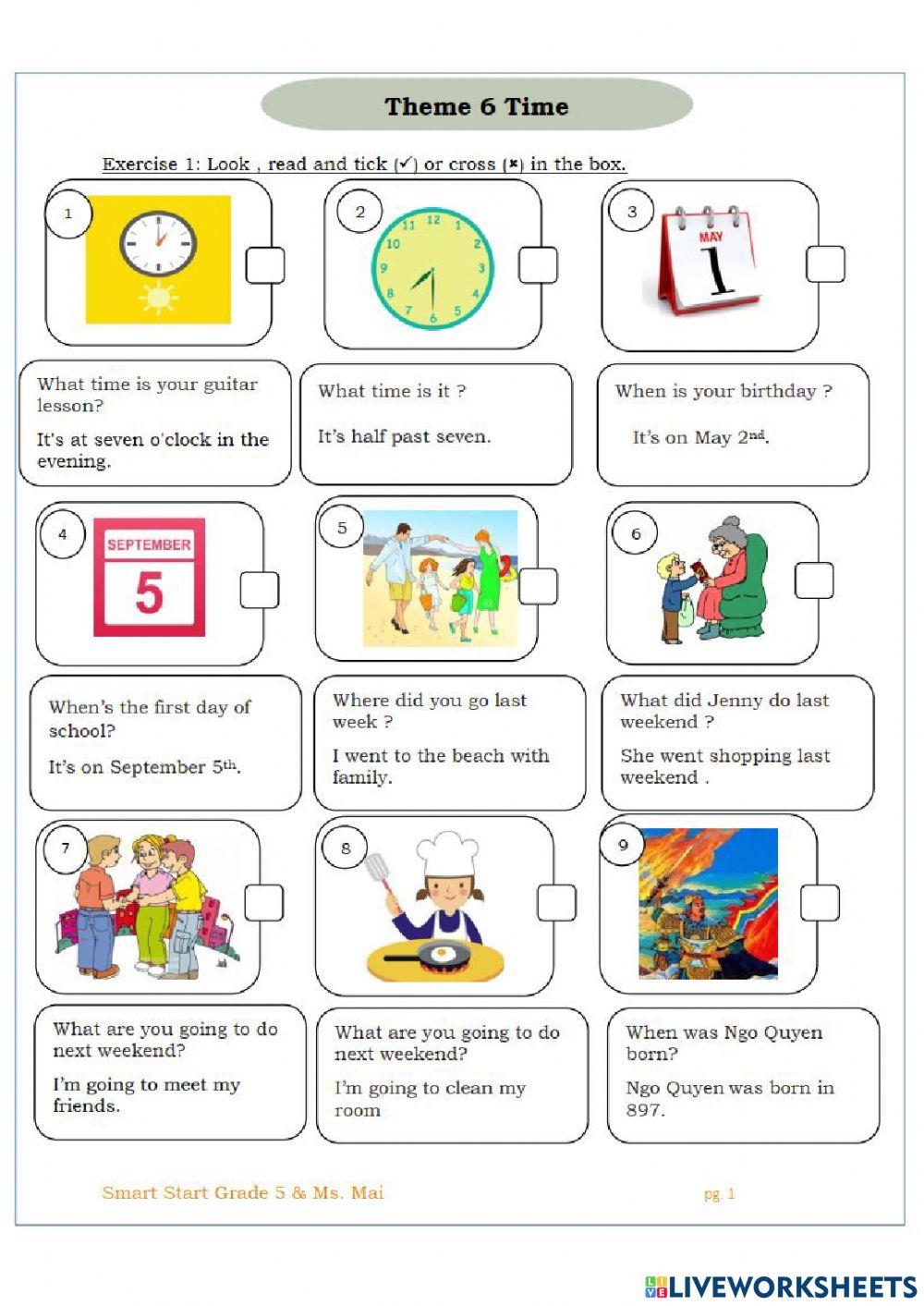 Theme 6 exercise | Live Worksheets