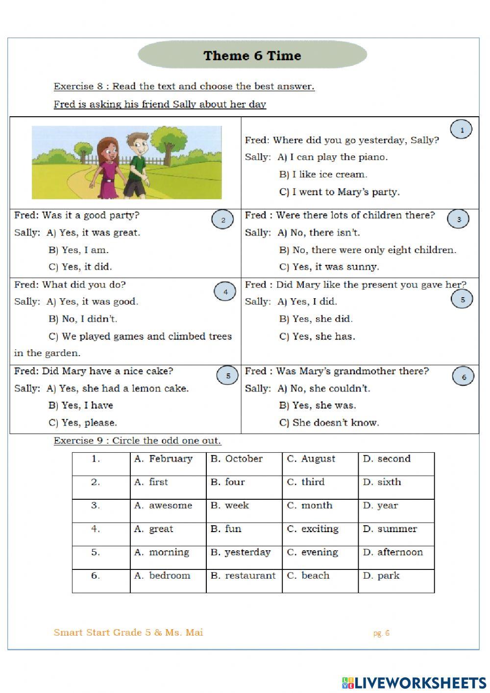 Theme 6 exercise | Live Worksheets