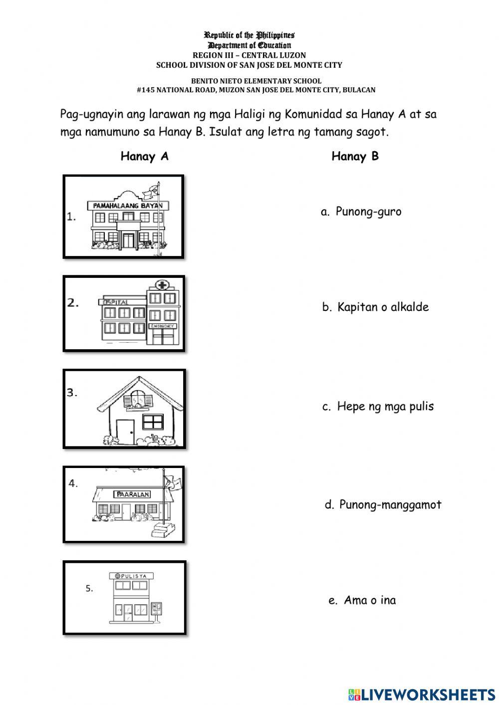 Ang Konsepto ng Pamamahala at Pamahalaan online exercise for | Live ...