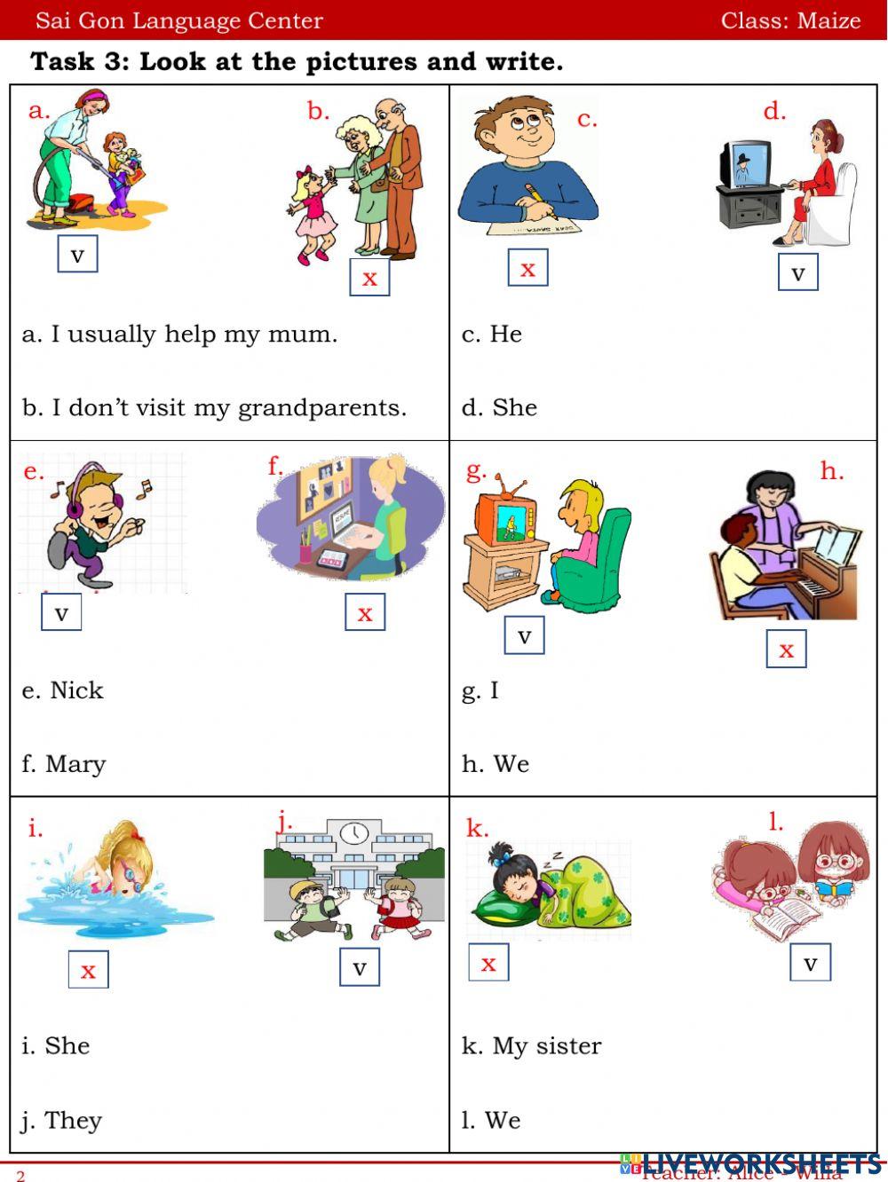Let's play after school! online worksheet for Grade 4 - 5 (Class: Maize ...