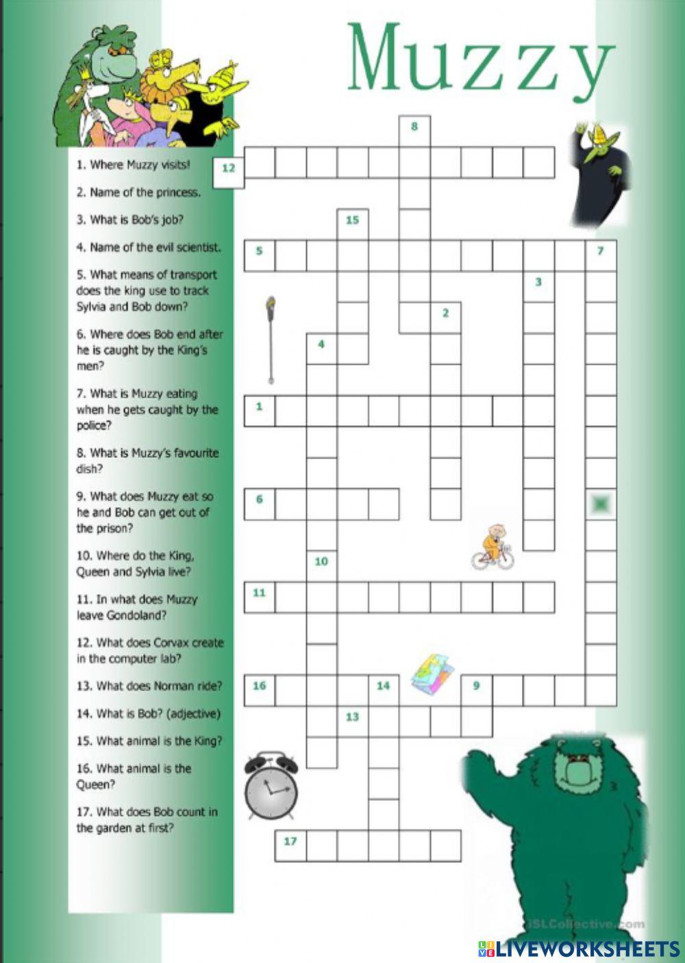 Muzzy in Gondol… | Free Interactive Worksheets | 2797082