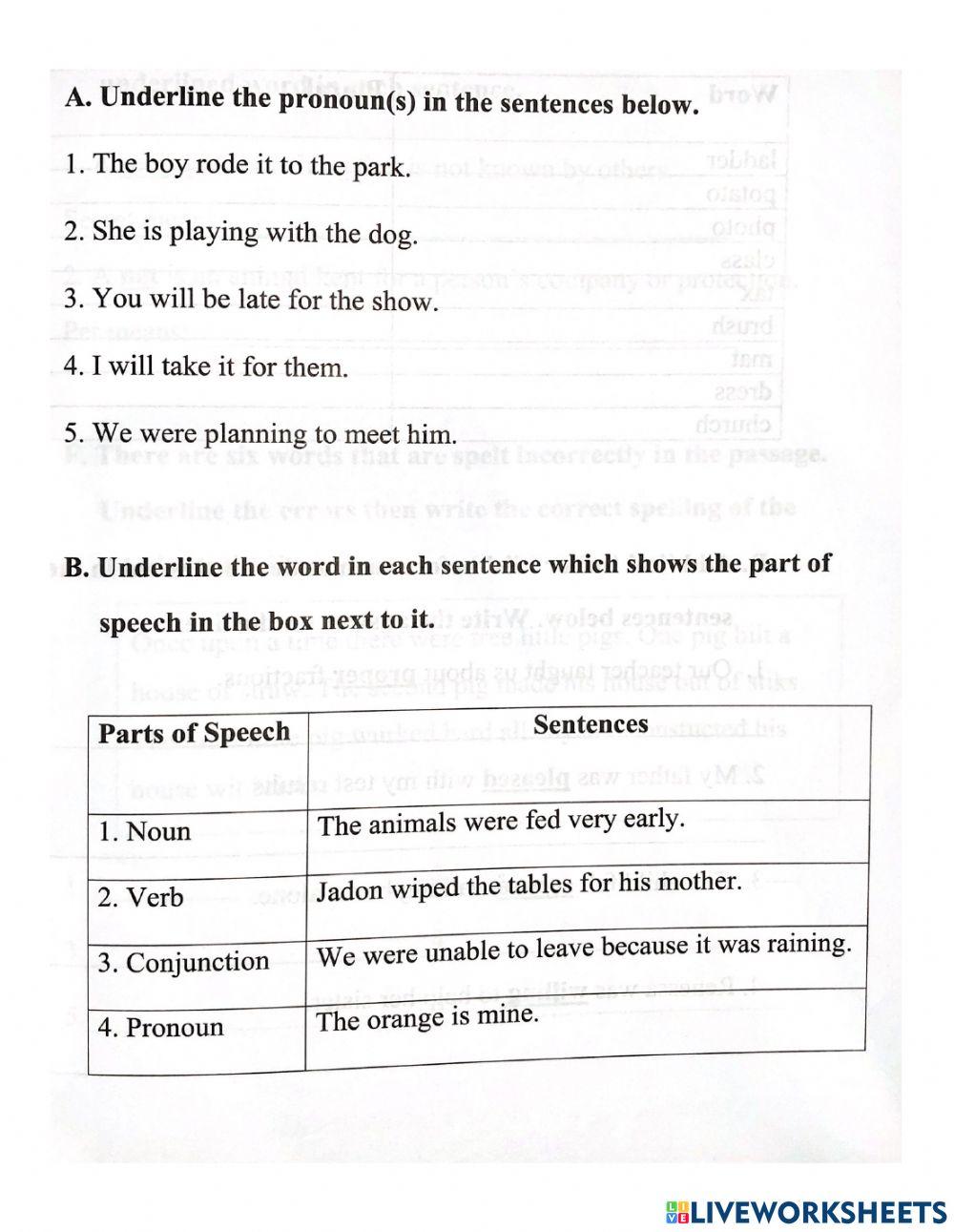 Language Arts W… | Free Interactive Worksheets | 2797737