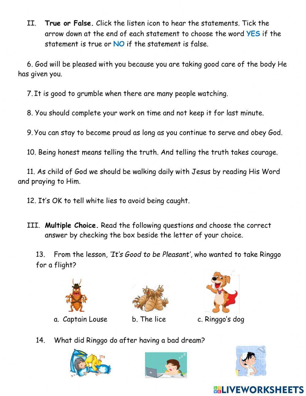 3rd SUMMATIVE EXAM CHRISTIAN LIVING 3569394 | Im_TeachG