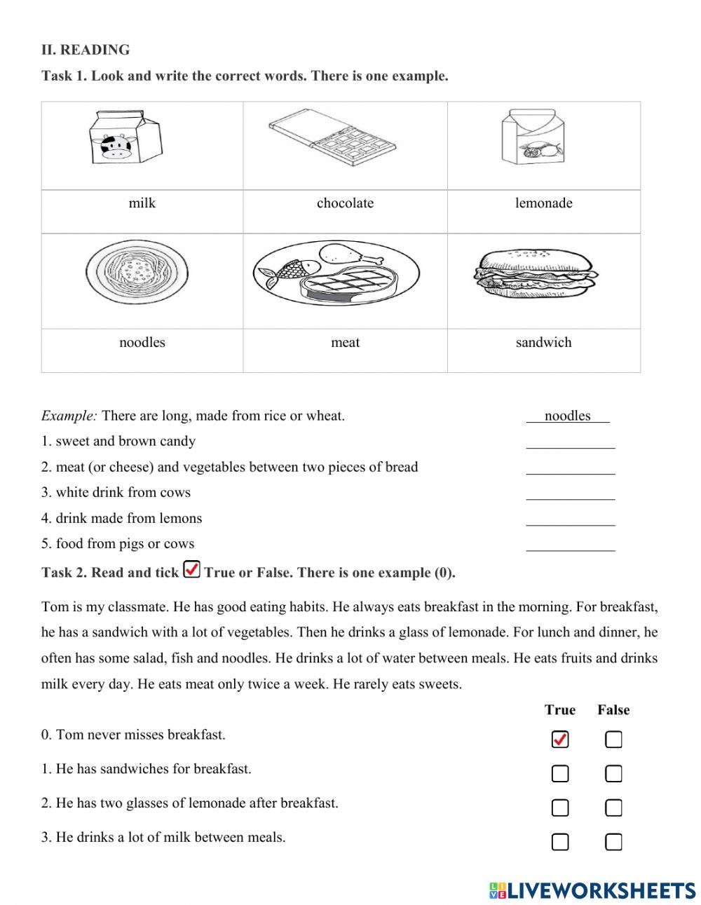 U17 reading G5 worksheet | Live Worksheets