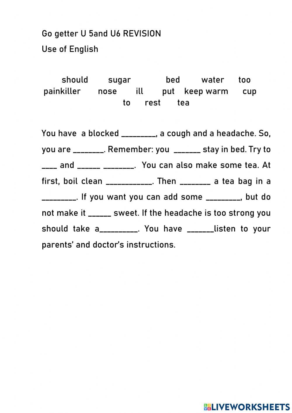 GG 3 Revision worksheet | Live Worksheets