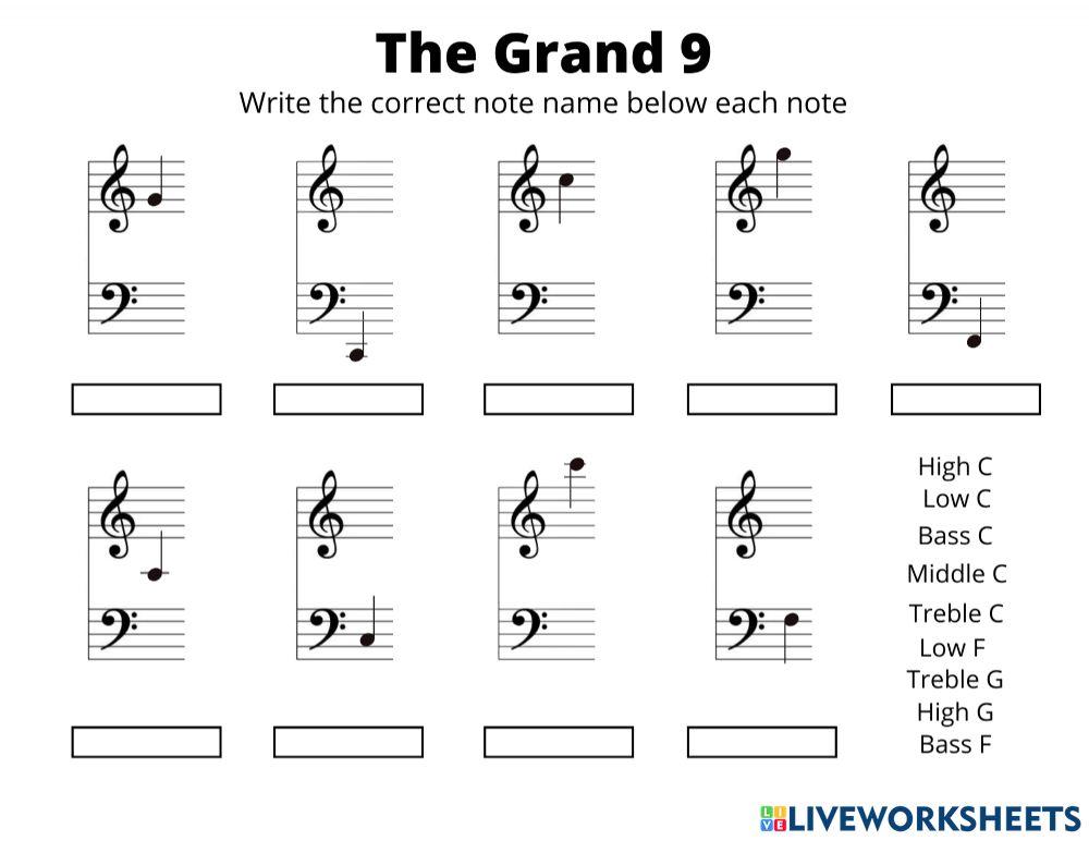 The Grand 9 worksheet | Live Worksheets