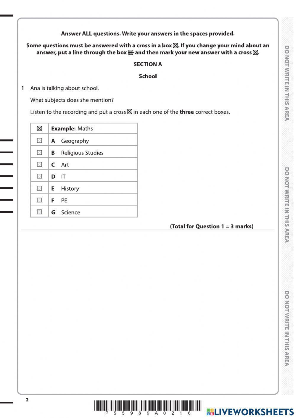 Listening Practice 1 online exercise for | Live Worksheets