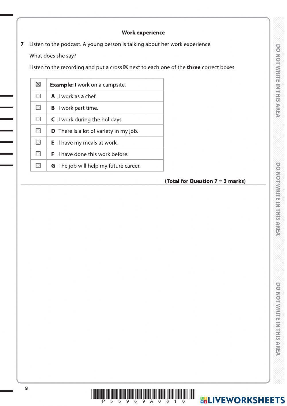 Listening Practice 1 online exercise for | Live Worksheets