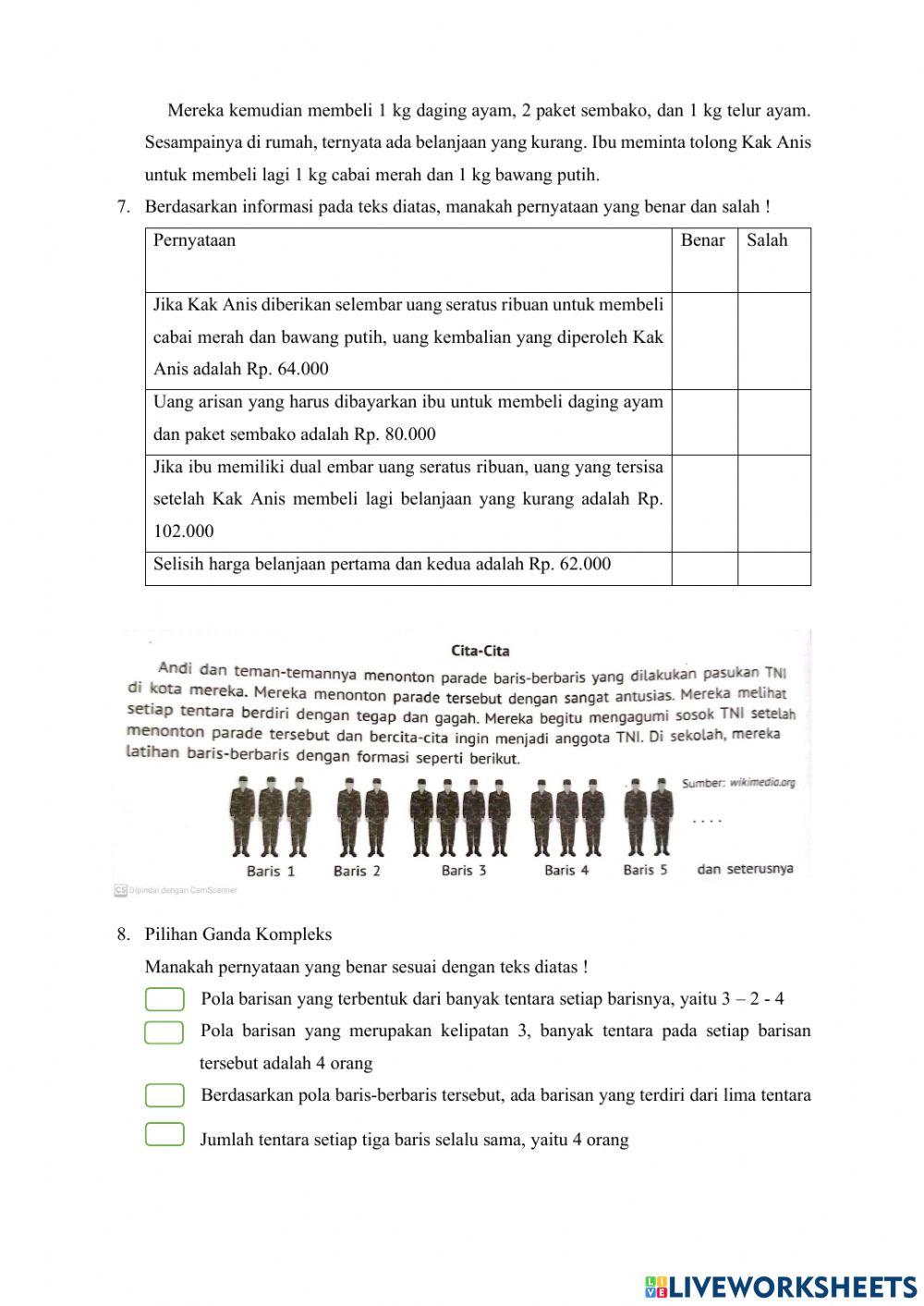 Numerasi 10 worksheet | Live Worksheets