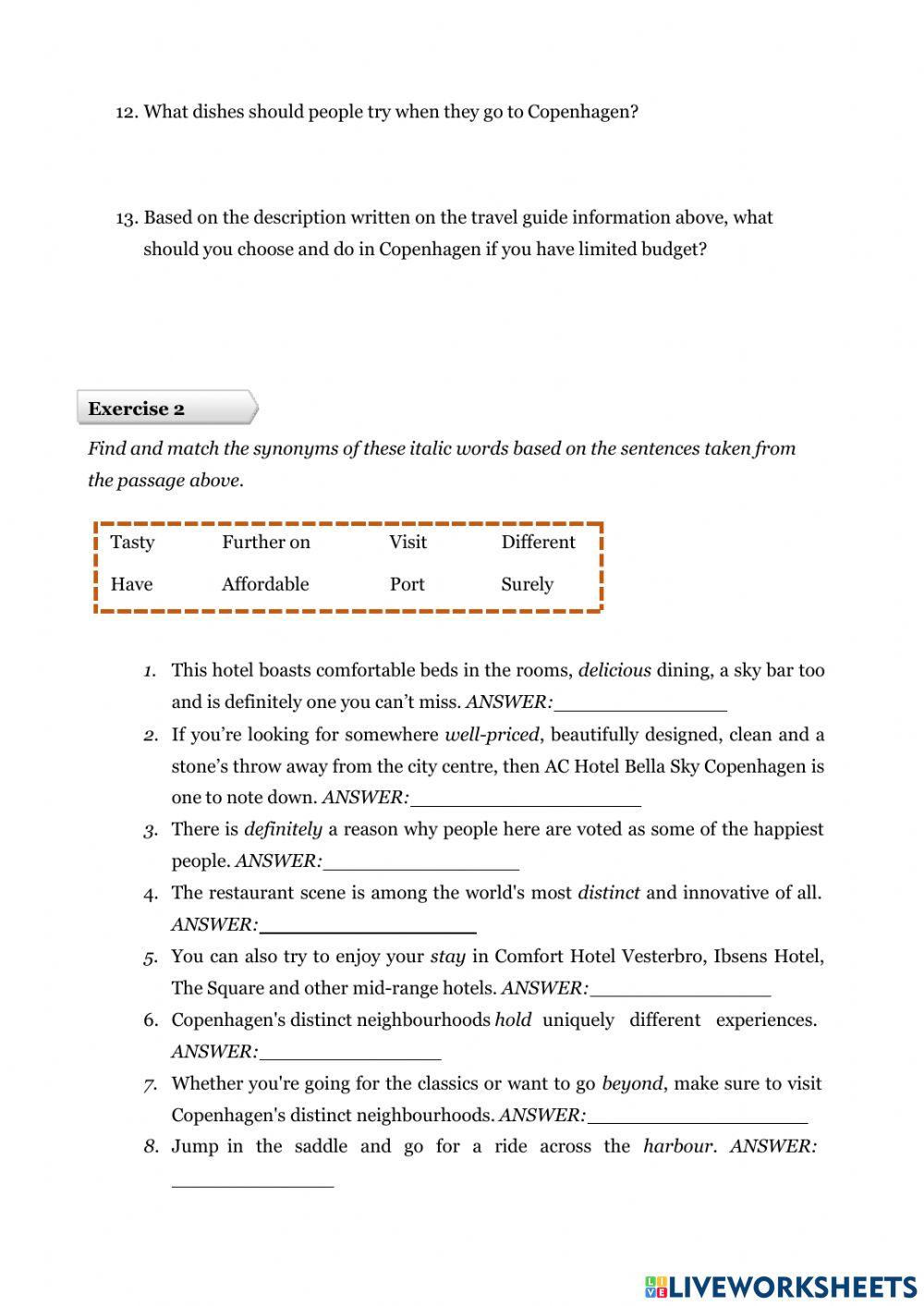 Reading VII online exercise for | Live Worksheets
