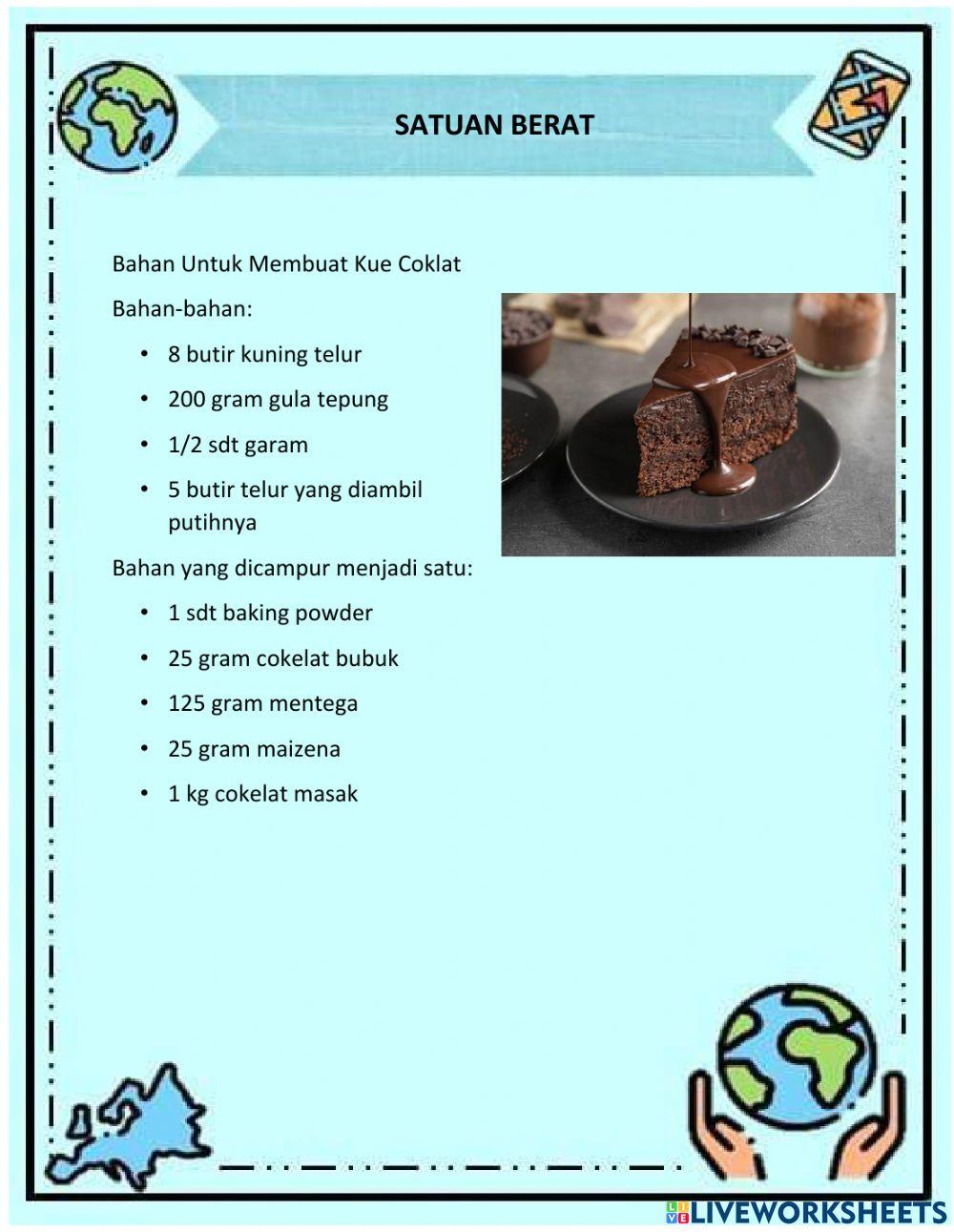 Satuan berat online pdf activity | Live Worksheets