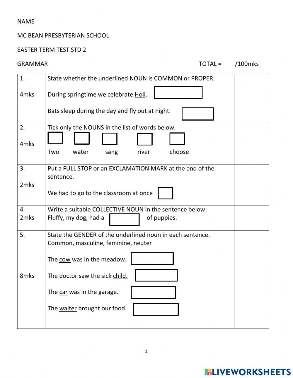 GRAMMAR TERM 2 6853893 | michelle premchand | Live