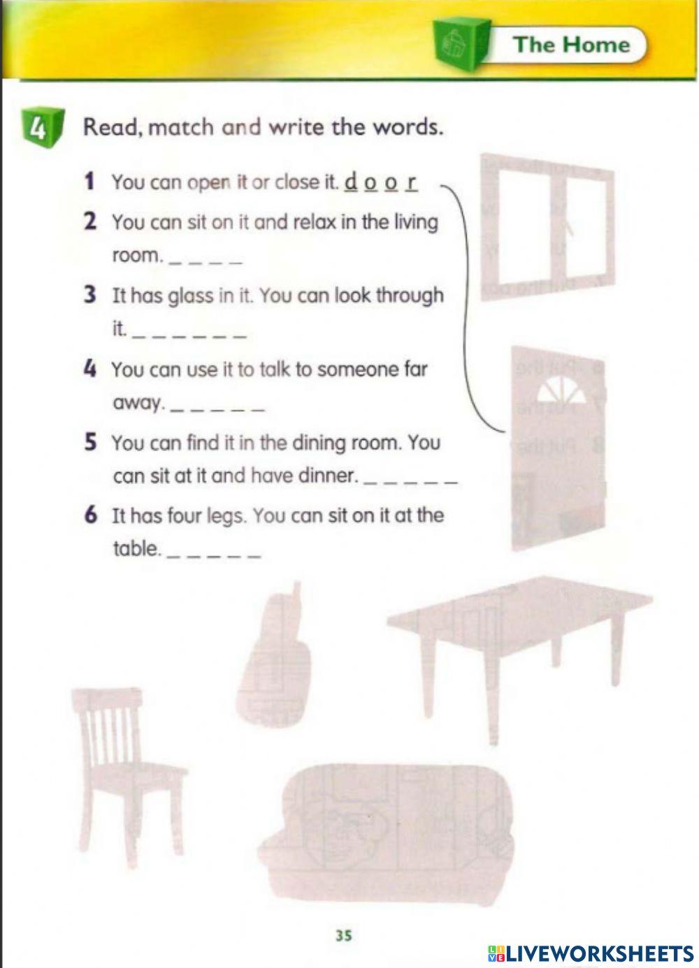 The home 2 online exercise for | Live Worksheets