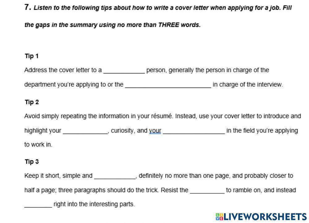 IELTS Listening Practice Exercise 7 worksheet | Live Worksheets