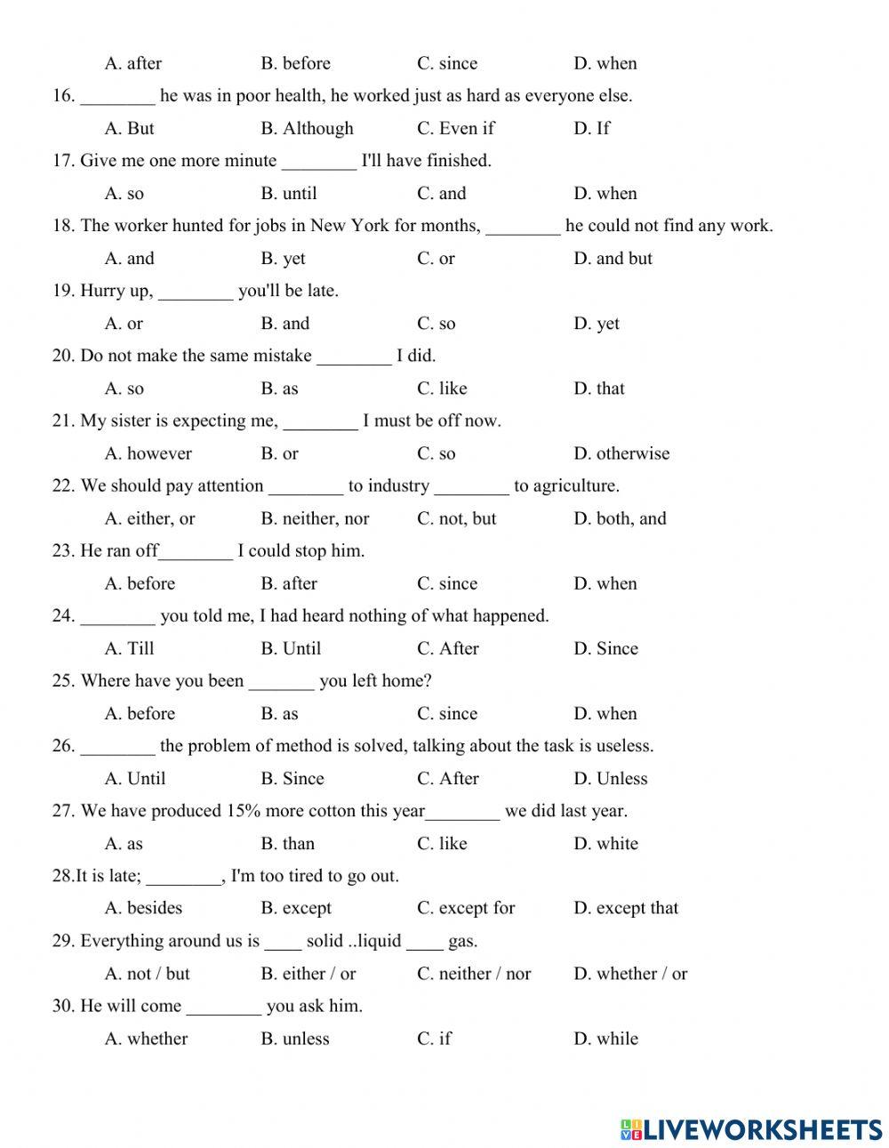 1954652 | Conjunctions | Le Hai Yen | LiveWorksheets