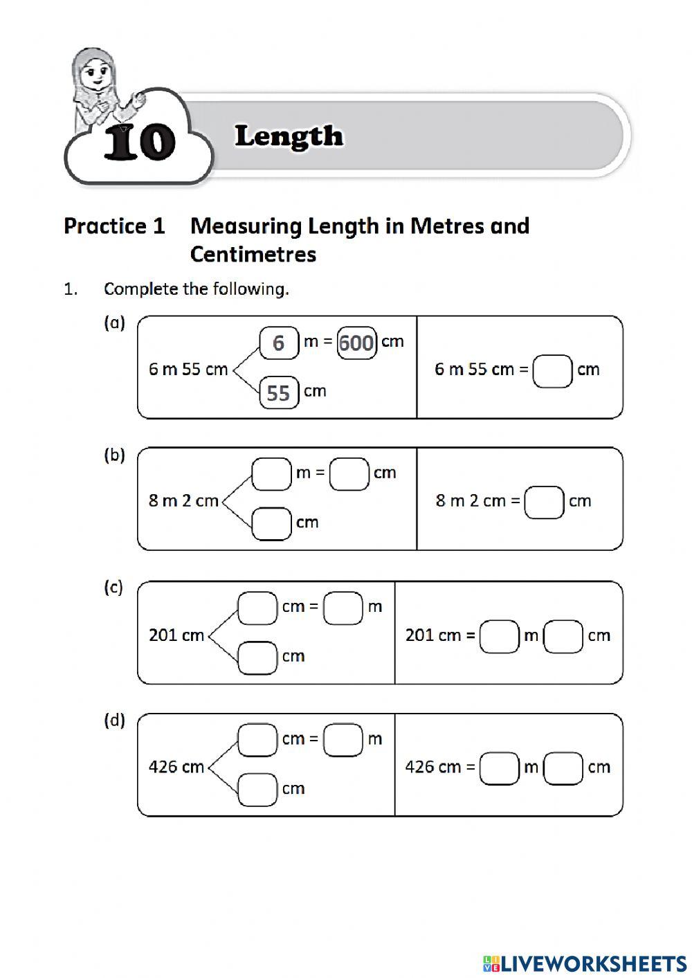 Y3 Measuring Length In Metres And Centimetres WB Online Exercise For Y3 Measuring Length In Metres And Centimetres WB Online Exercise For