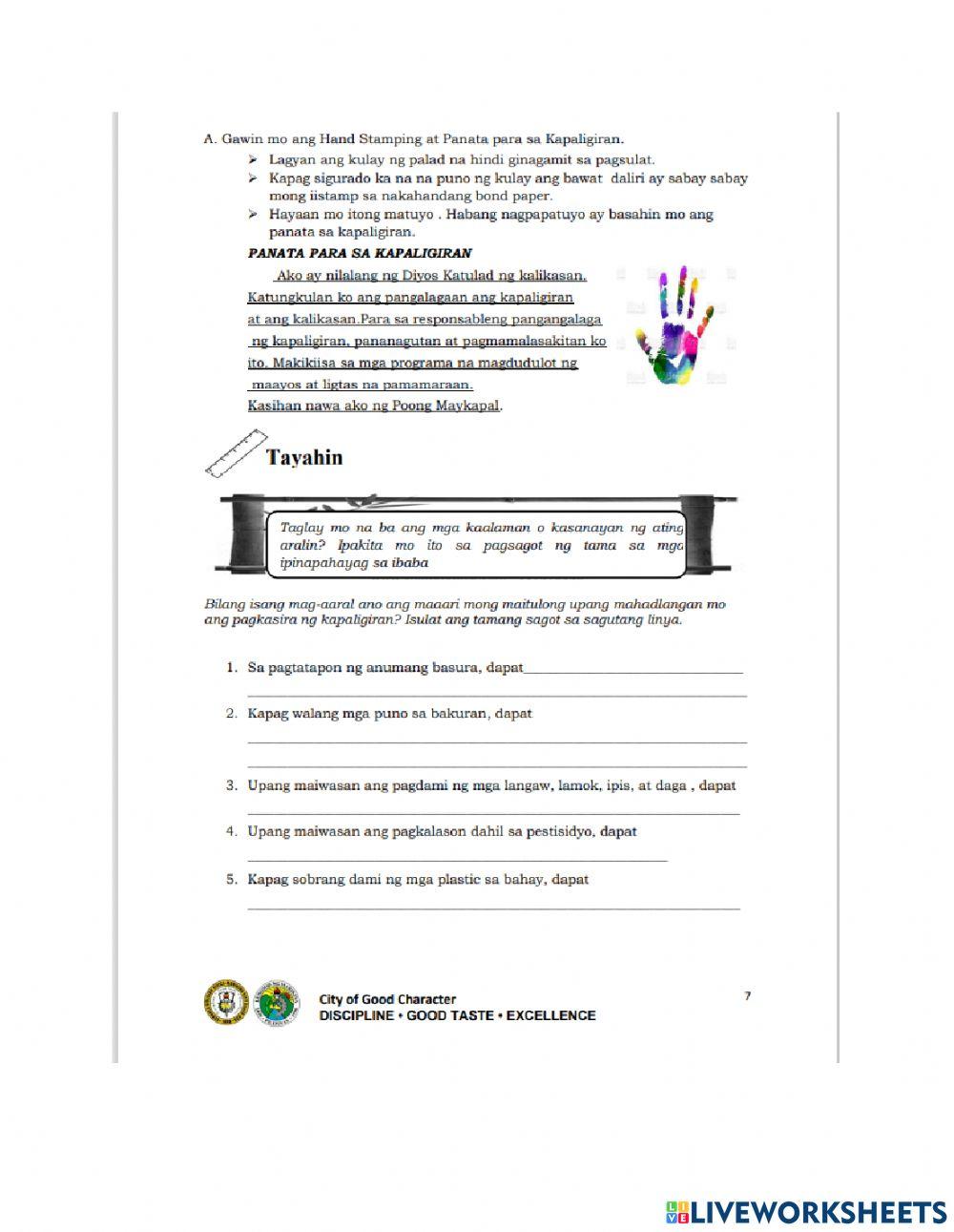 EsP Module 6 for 3rd Quarter online exercise for | Live Worksheets