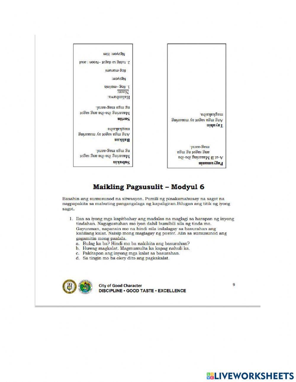 EsP Module 6 for 3rd Quarter online exercise for | Live Worksheets