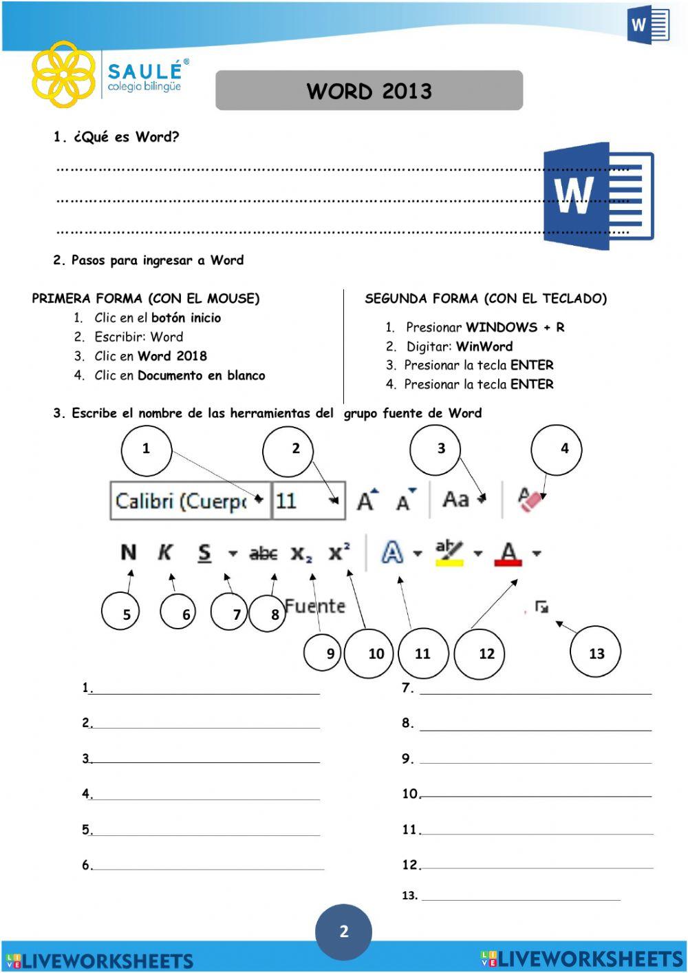 Word computación | Free Interactive Worksheets | 5317703