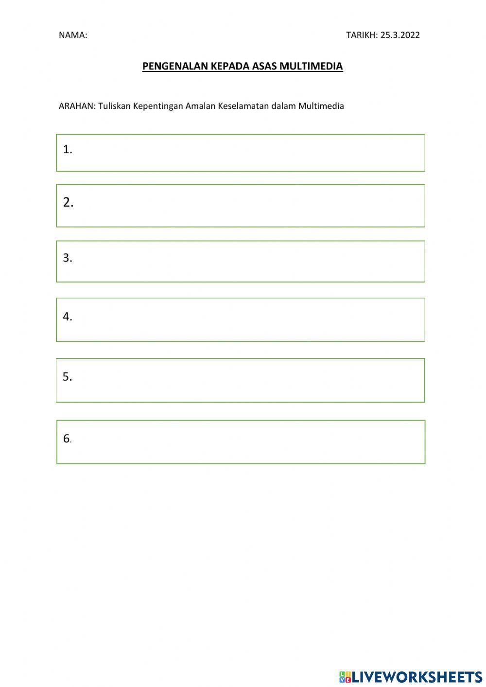 Asas multimedia interactive worksheet | Live Worksheets