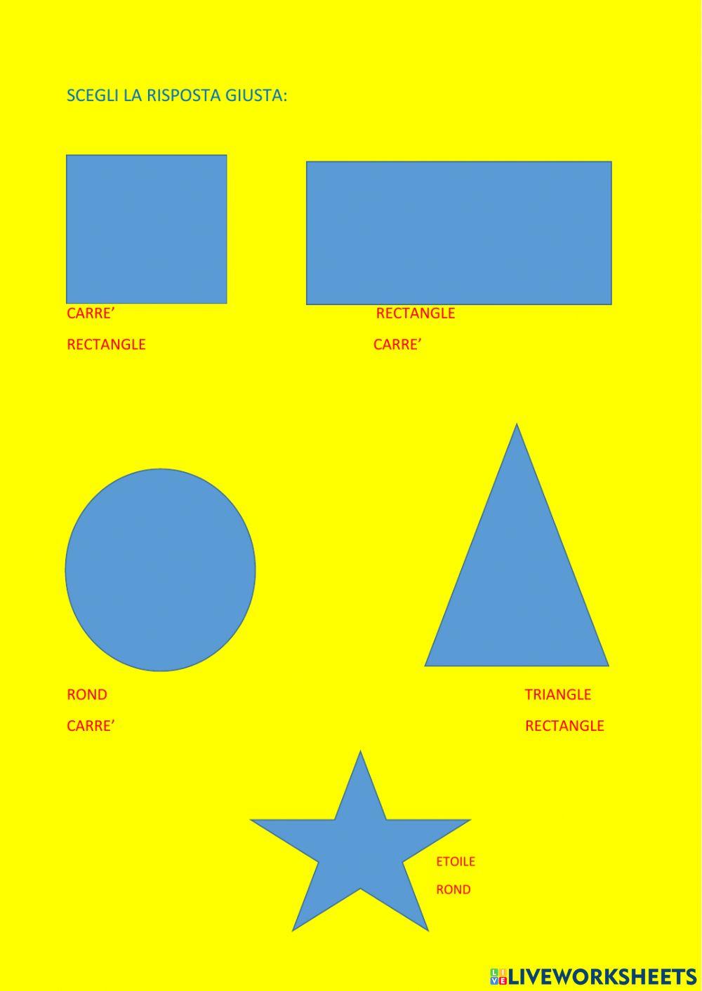 Le forme geometriche online worksheet | Live Worksheets