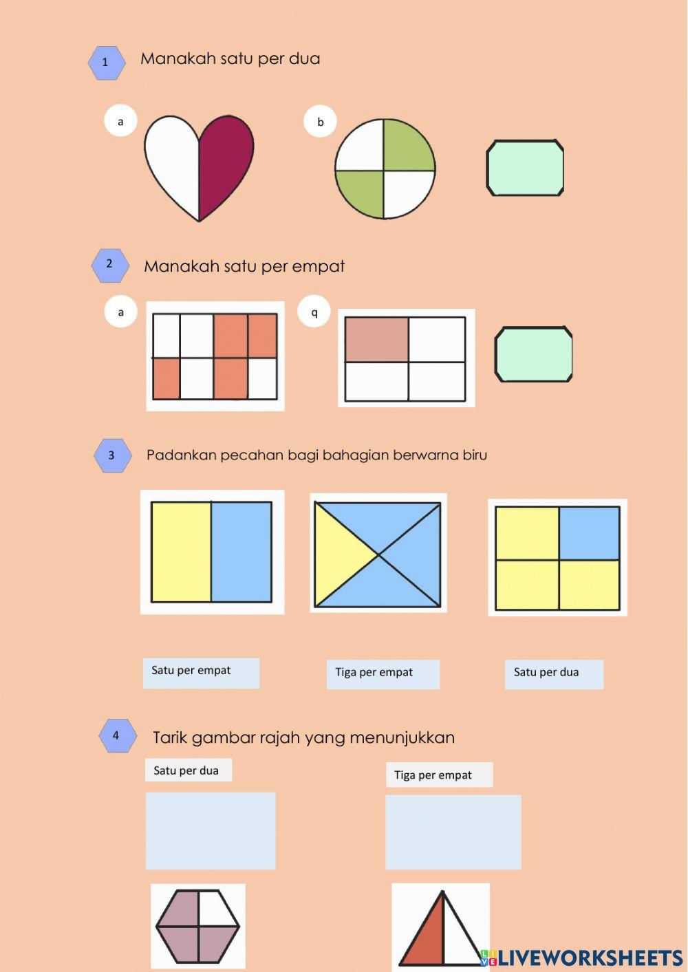 Kenali Pecahan online exercise | Live Worksheets