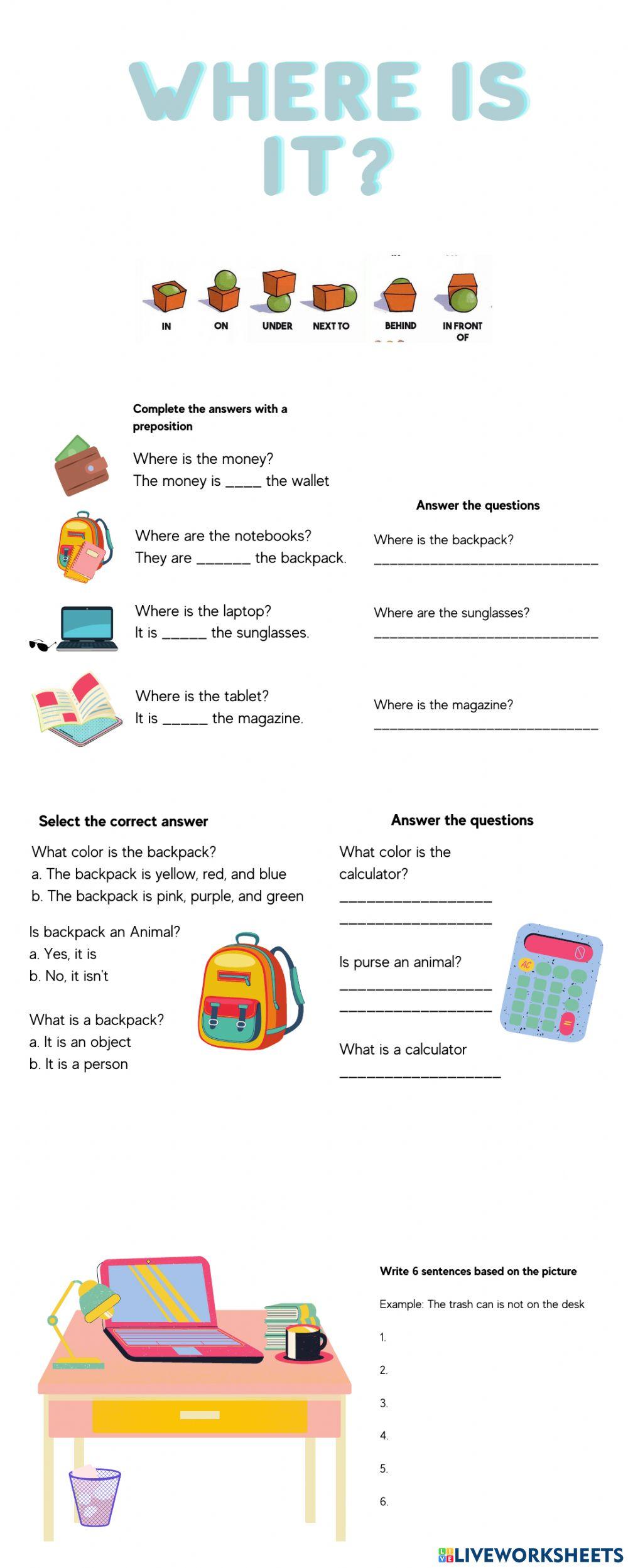 Where is it? online exercise for basic | Live Worksheets