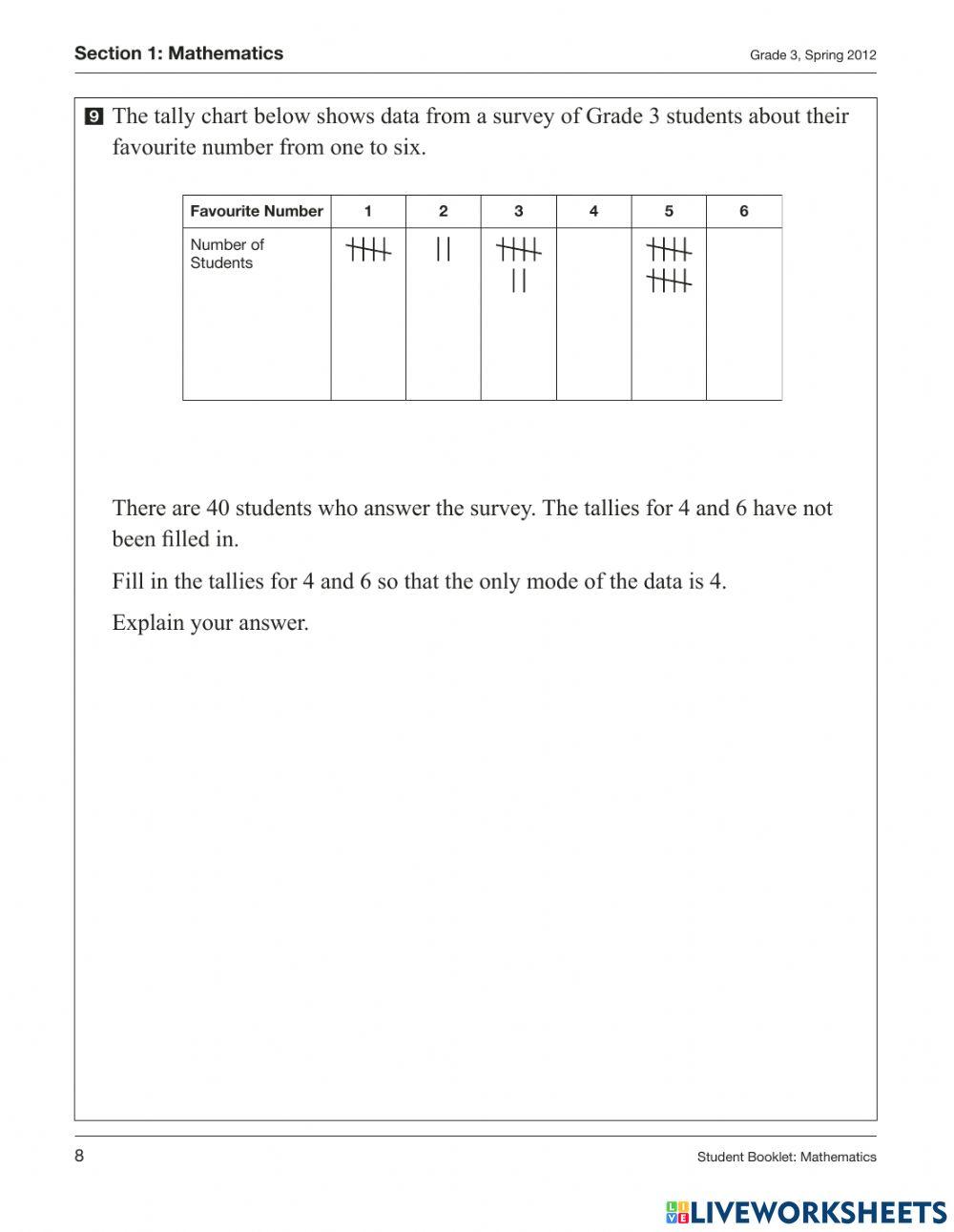 EQAO-6 | Free Interactive Worksheets | 5318005