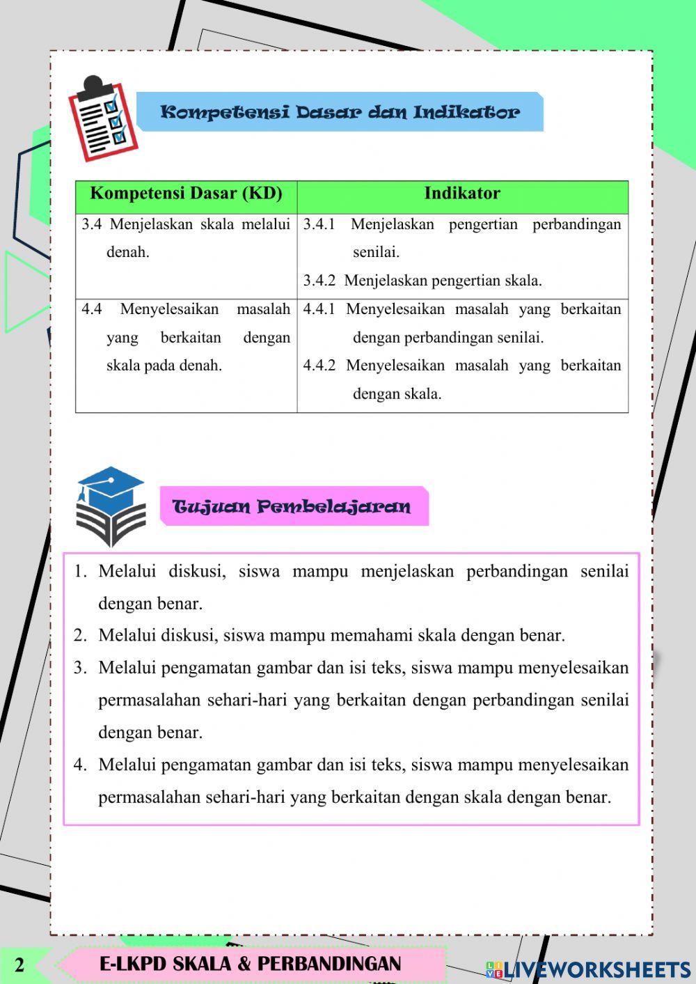 Skala dan Perbandingan interactive activity | Live Worksheets