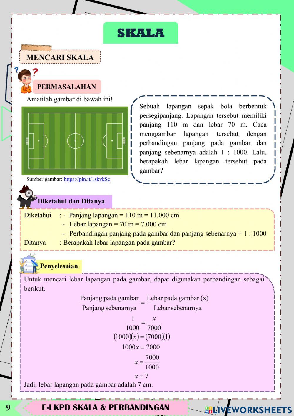 Skala dan Perbandingan activity for 5 | Live Worksheets