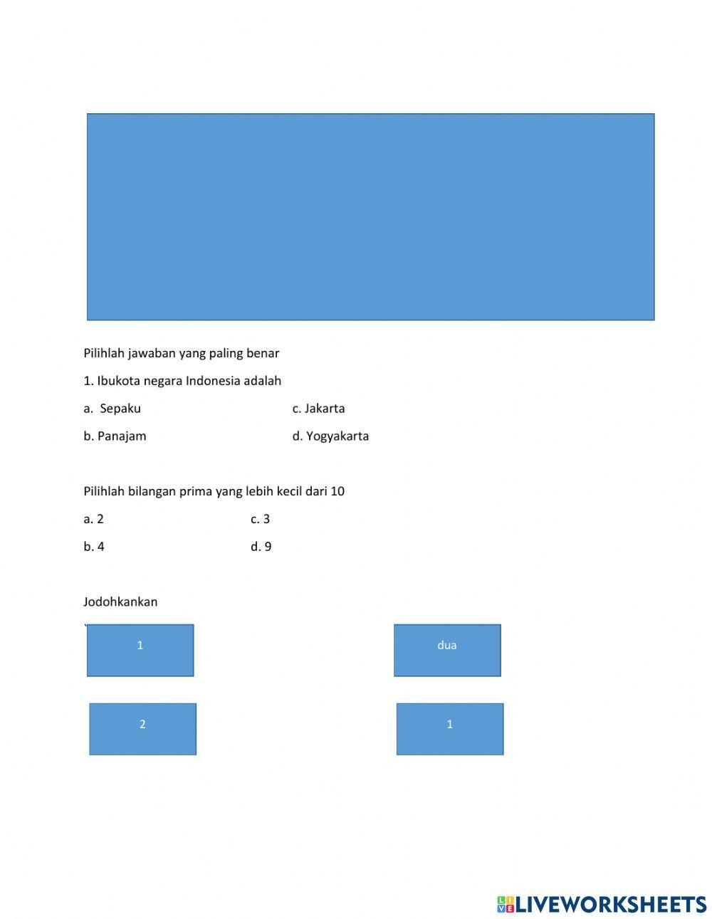 Membuat soal worksheet | Live Worksheets
