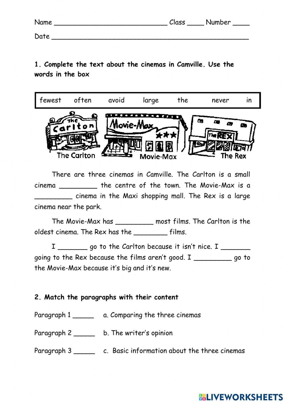 Reading online exercise for g5 | Live Worksheets