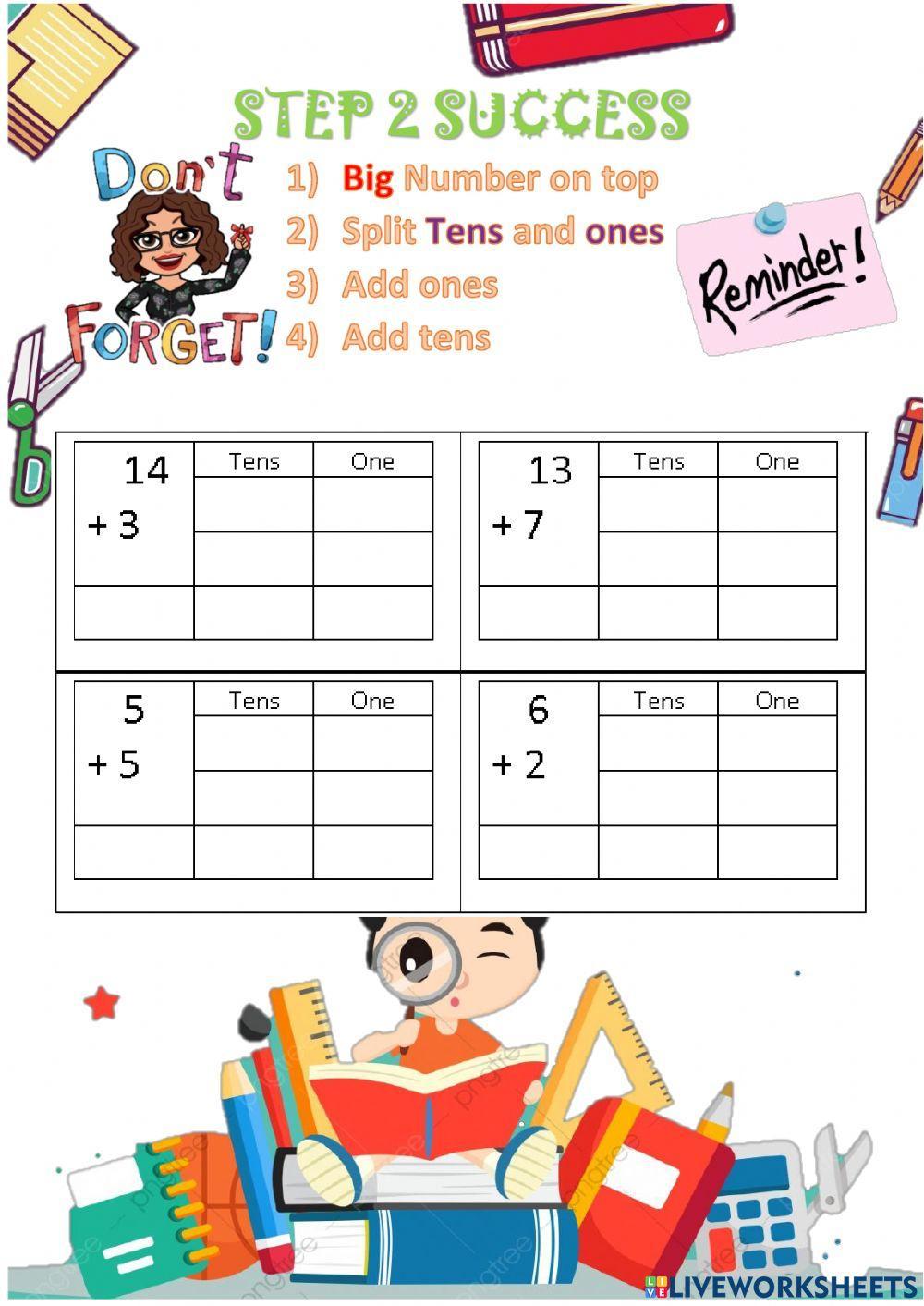 Addition up to … | Free Interactive Worksheets | 1957201