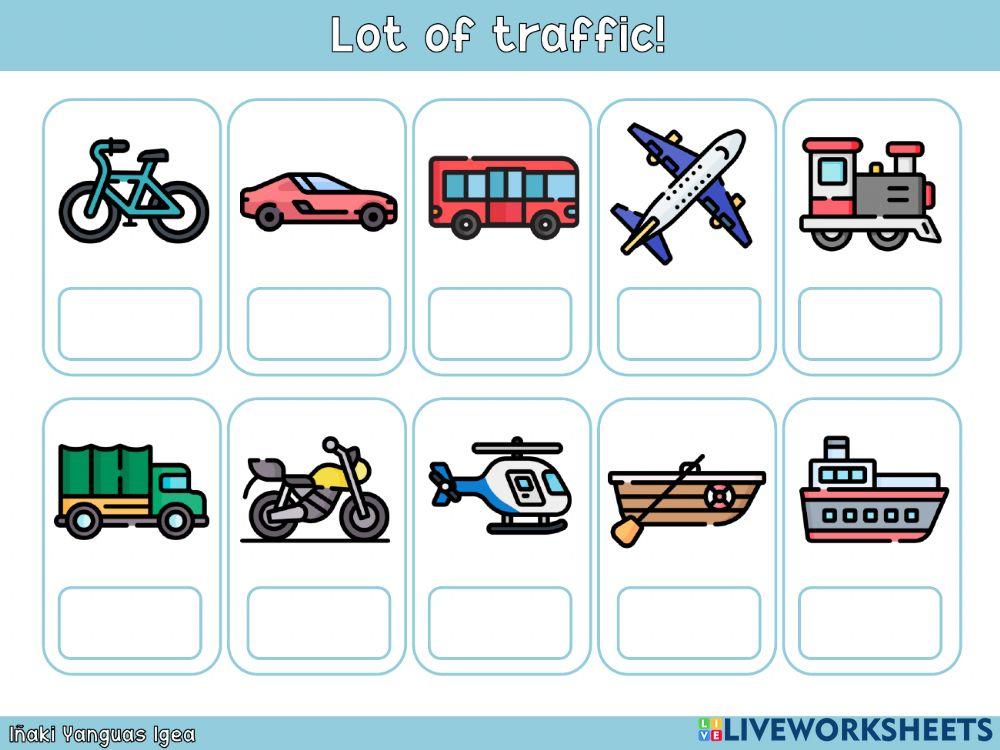 Lot of traffic! - Writing worksheet | Live Worksheets