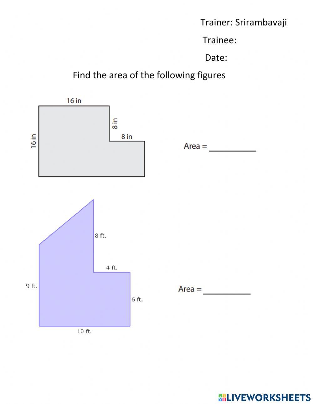 compound area online exercise for | Live Worksheets