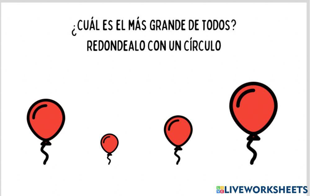 Elige el globo worksheet | Live Worksheets