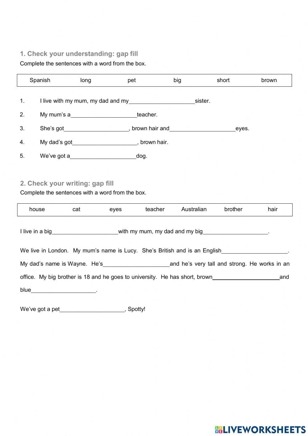 1957885 | Wirting Family | jose177 | LiveWorksheets