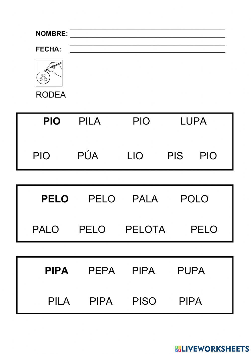 Letra P online exercise for 1º | Live Worksheets