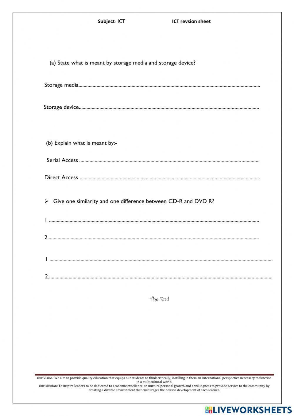 1958142 | Igcse ict revision worksheet chapter 4 | hemiad