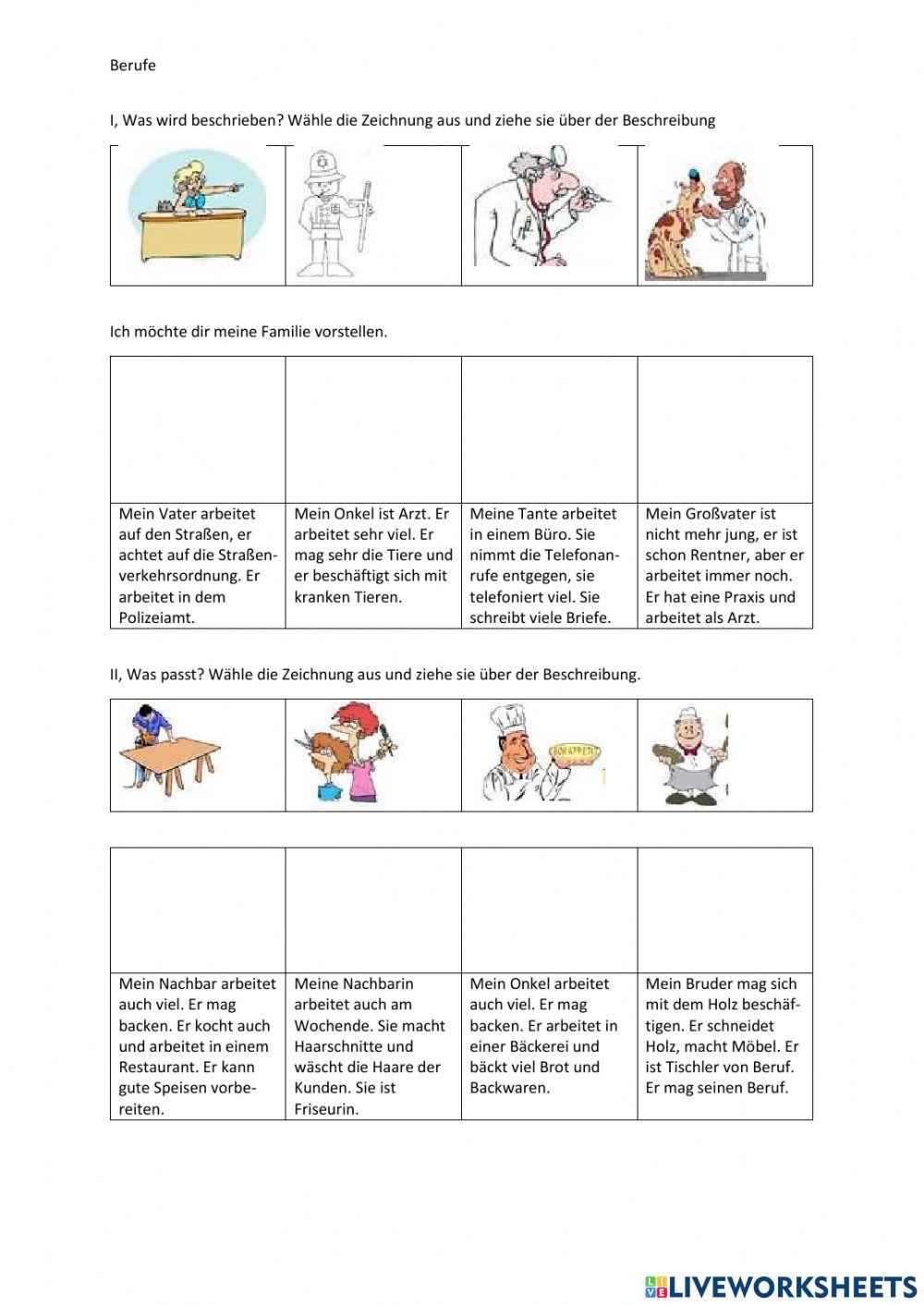 Berufe | Free Interactive Worksheets | 1958279
