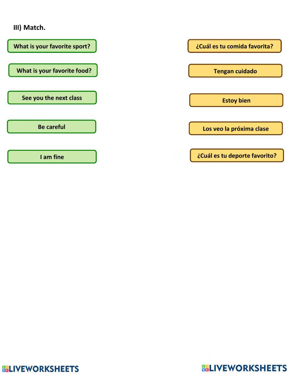 Common Expressions - Greetings interactive worksheet | Live Worksheets