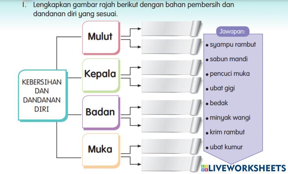 Kebersihan diri… | Free Interactive Worksheets | 1958395