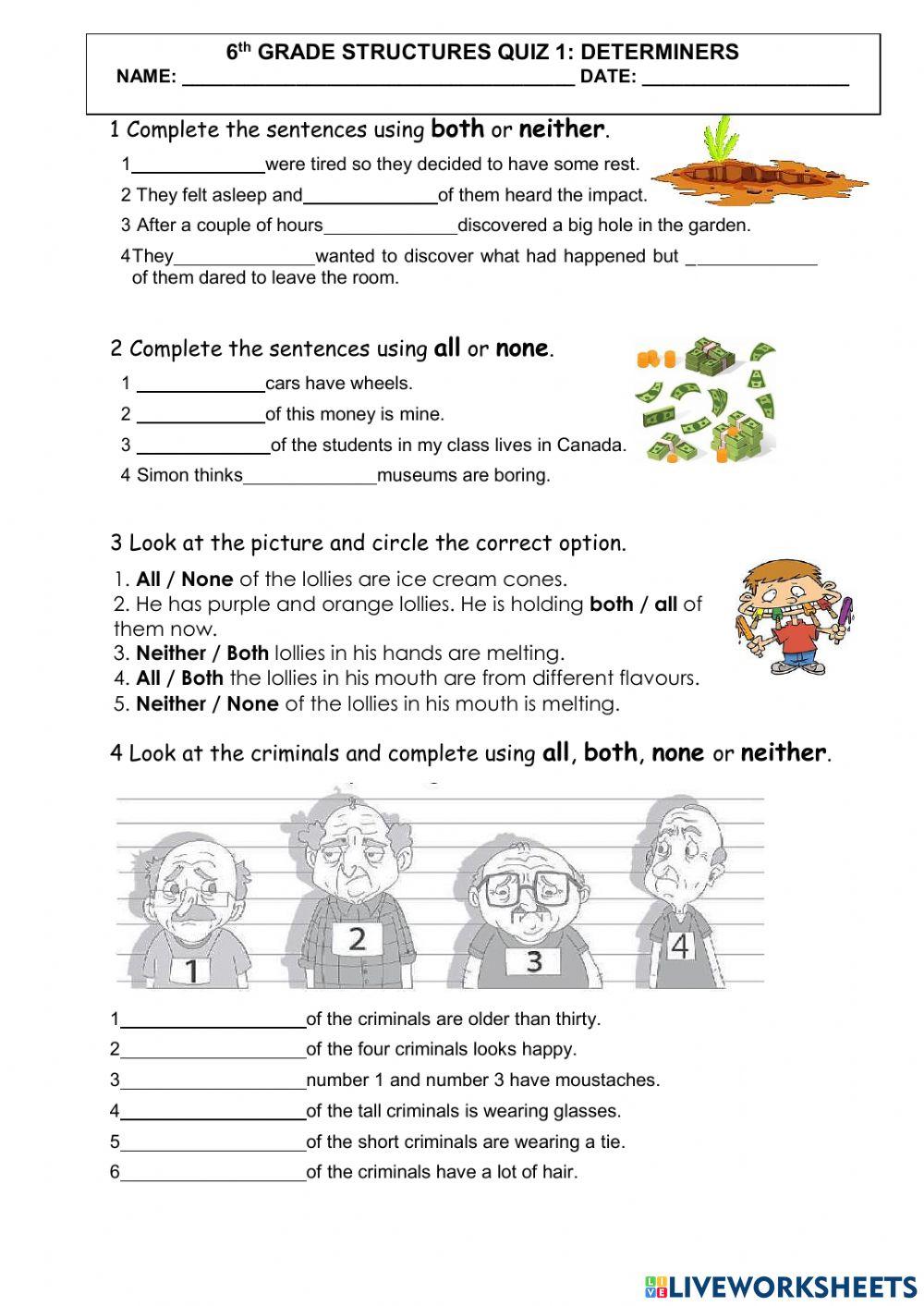 6th GRADE: DETE… | Free Interactive Worksheets | 1958552