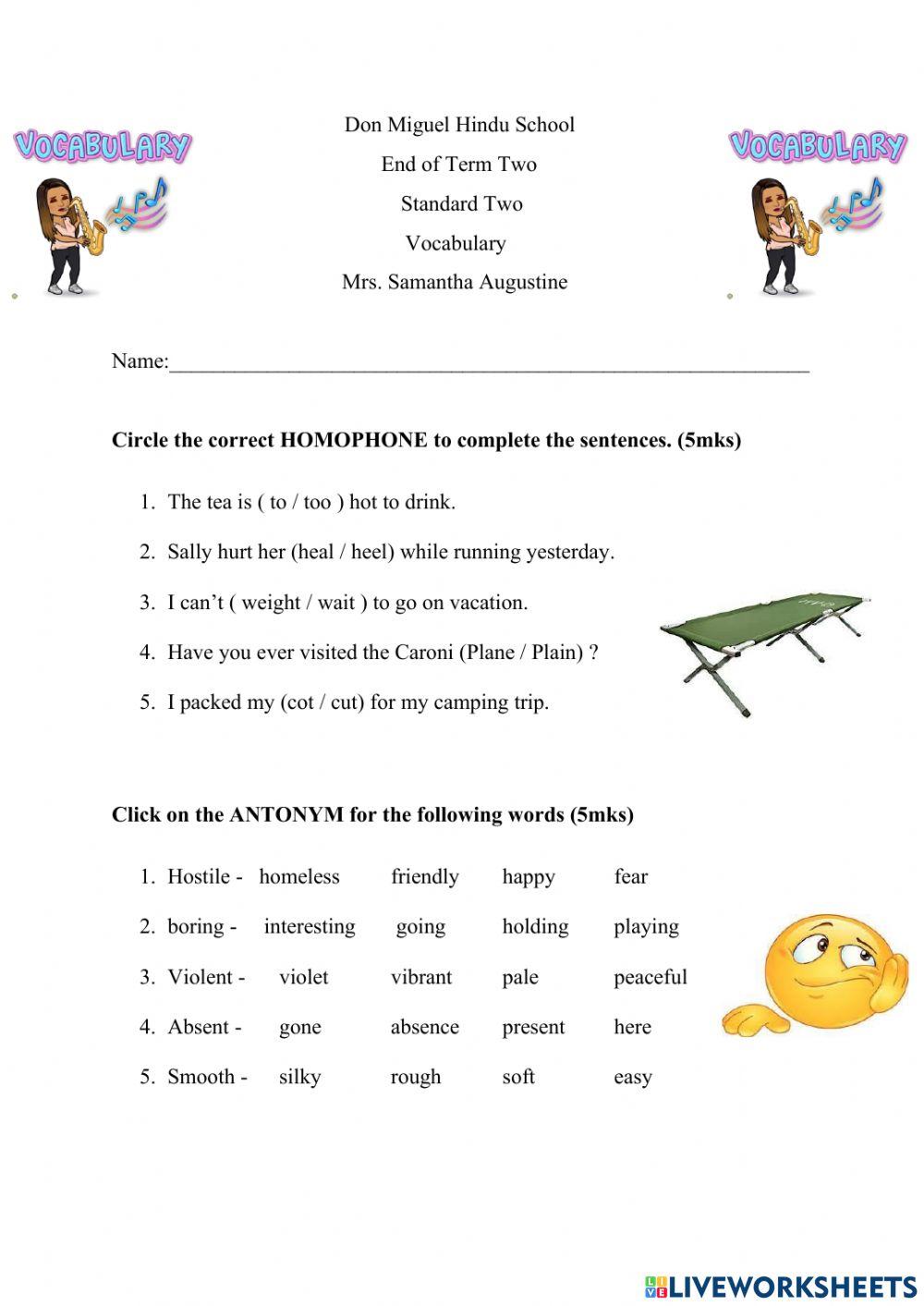 4171114 | Term 2 Vocabulary | Samantha Augustine