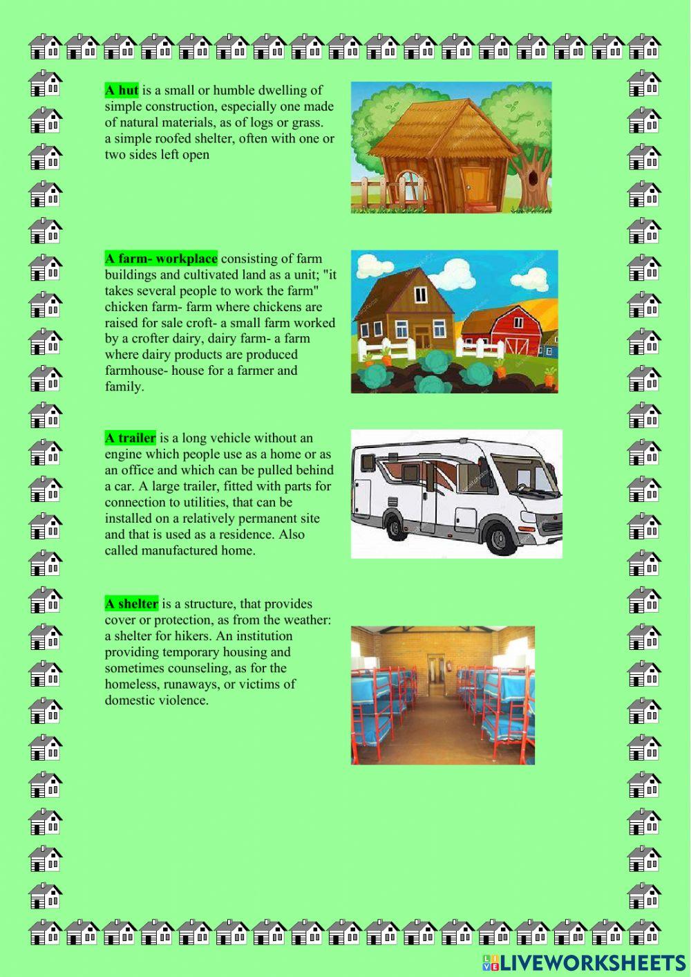 Places ( What do you live) worksheet | Live Worksheets