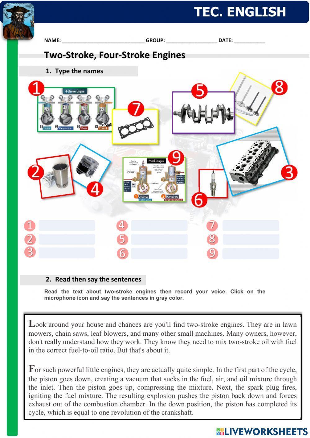 Two-stroke four… | Free Interactive Worksheets | 1959324