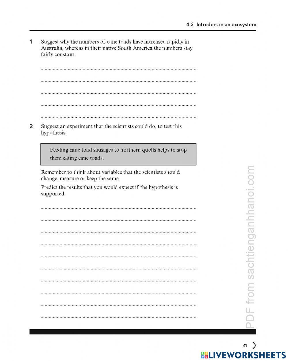 Unit 4.3 Intrud… | Free Interactive Worksheets | 5318683