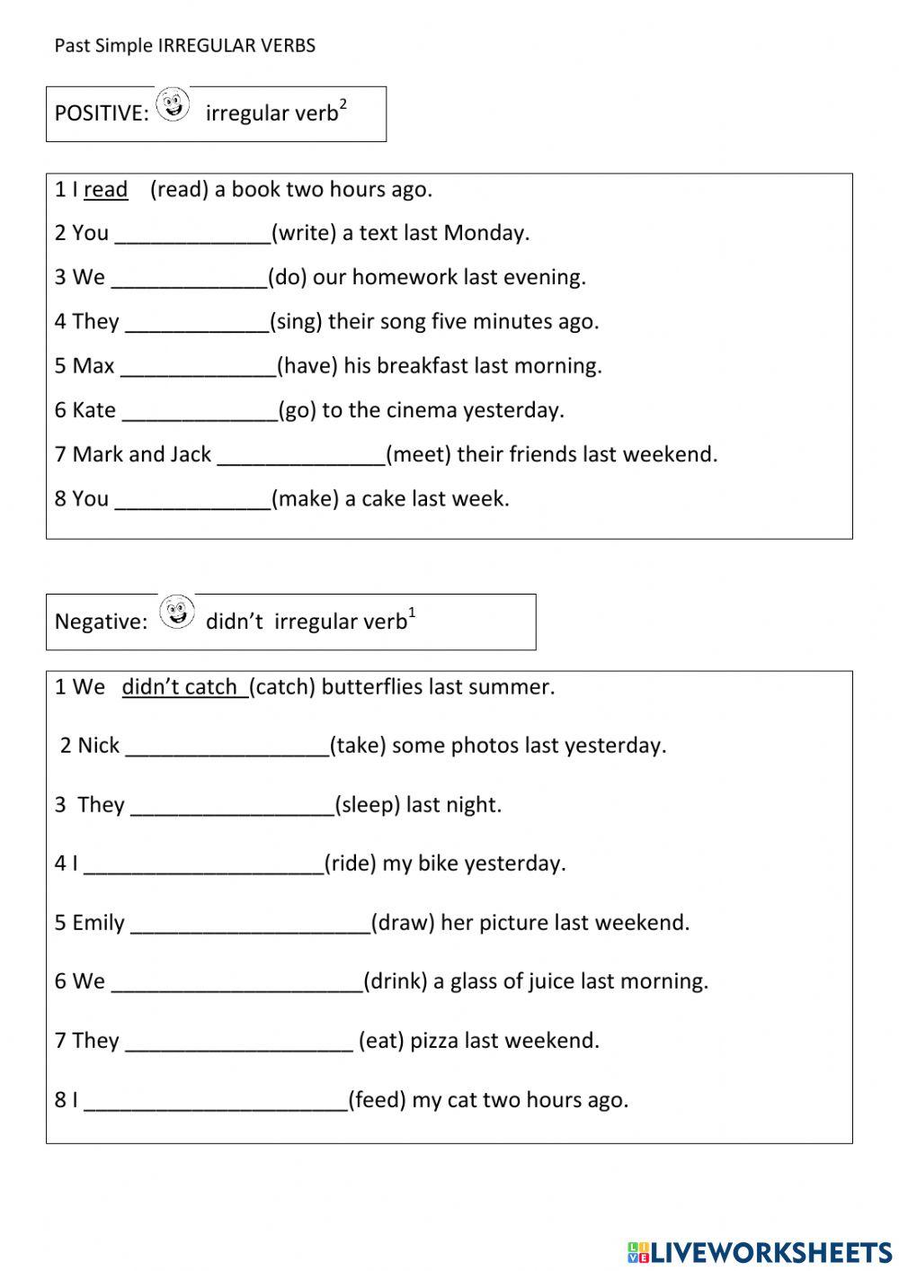 Past Simple IRREGULAR VERBS | Aliona Kolesnychenko