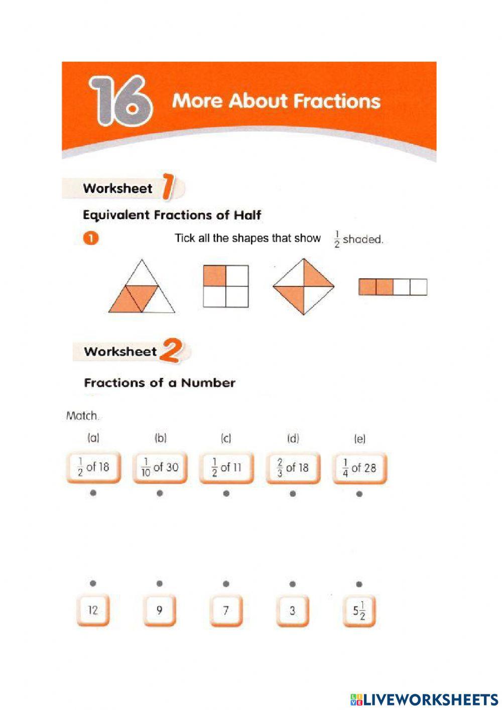 Fractions online exercise for 3 | Live Worksheets